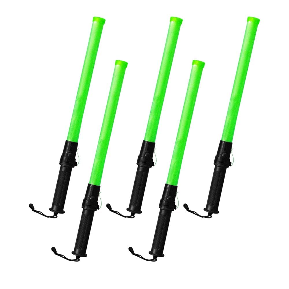 Buy 5 Pcs Traffic Safety Wand Baton LED Light - Green | Battery Powered ...