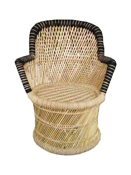 Handmakers Standard-Size Handmade Bamboo Mudda Chair with Armrest and ...