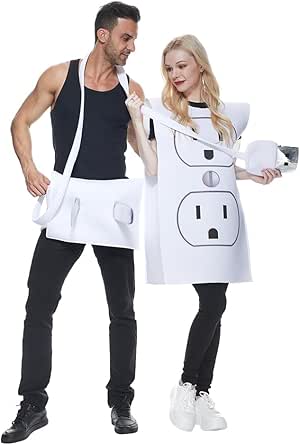 Amazon.com: ReneeCho Socket and Plug Couple Costume Halloween Outfits ...