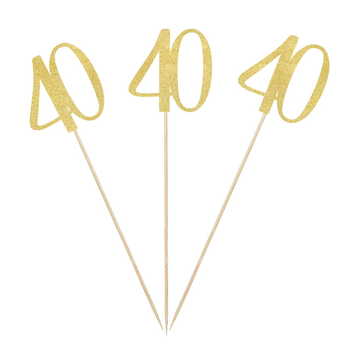 Amazon.com: Gold Glitter 40th Birthday Centerpiece Sticks, 12-Pack ...