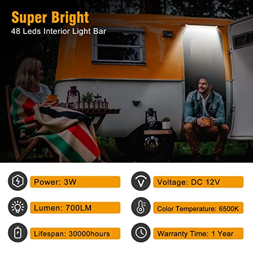 Snapklik.com : 2PCS Enclosed Trailer Lights, 12V Interior LED Light Bar ...