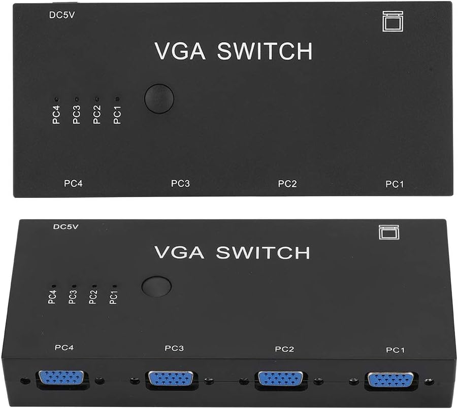 Amazon.com: RicherR 4-Port VGA Switch, VGA Splitter 4-in 1-Out Video ...