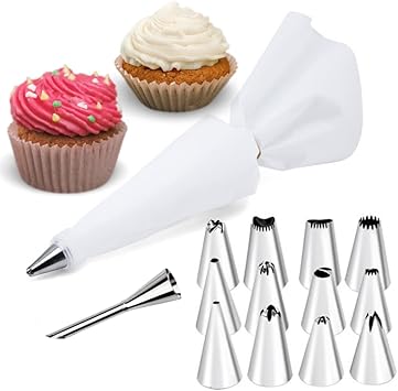 Amazon.com: Piping Bag And Tips Set - Cupcake Decorating Supplies Kit ...