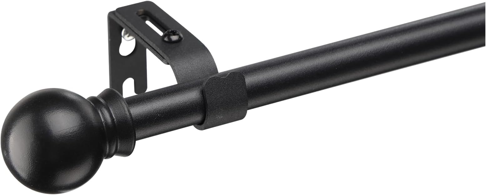 Extendable Metal Curtain Pole 19mm Matt Black Eyelet Or Rings Rod ...