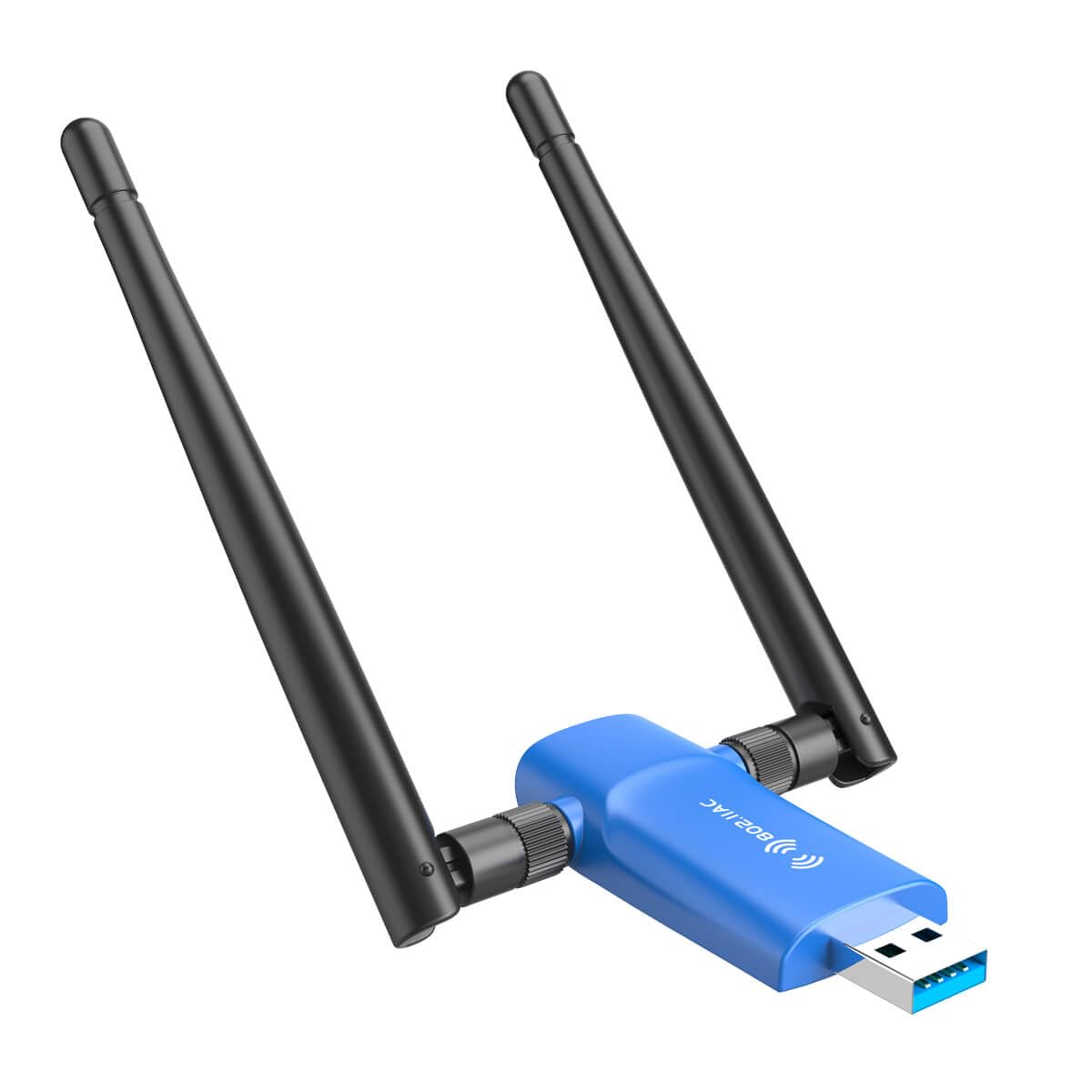 Wireless USB WiFi Adapter for PC - 1200Mbps Dual 5Dbi Antennas 5G/2.4G ...