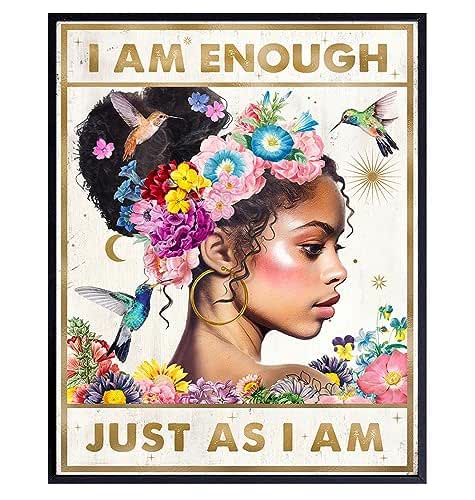 Amazon.com: Inspirational quote Black Girl Art - Motivational quote ...