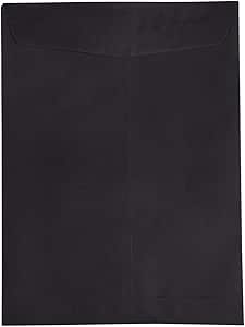 Amazon.com : JAM PAPER 9 x 12 Open End Catalog Envelopes - Smooth Black ...