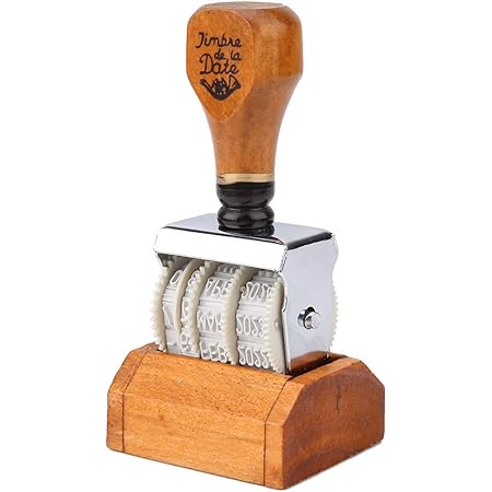 Amazon.com : Business Stamps, Wooden Date Seal Rolling Wheel Stamp Self ...
