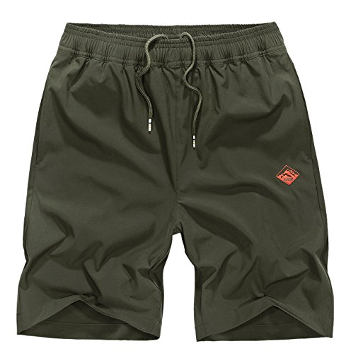 EXEKE Outdoor Men's Quick Dry Shorts Lightweight Hiking Shorts 252-Army ...