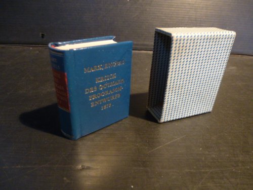 Kritik des Gothaer Programmentwurfs von 1875 (Minibuch) : Marx/Engels ...
