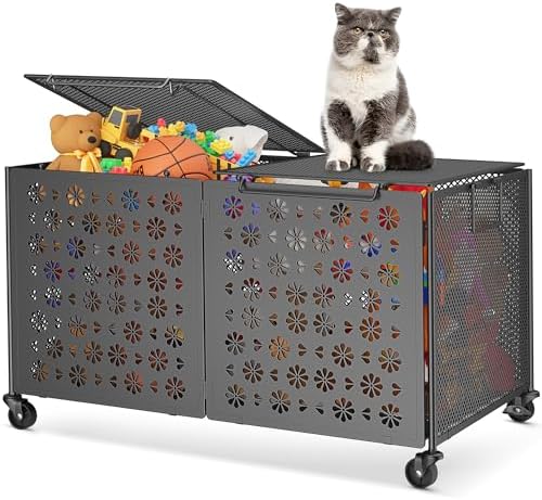 Amazon.com: Zannaki 83L Toy Box Chest with Lids and Wheels, Large ...