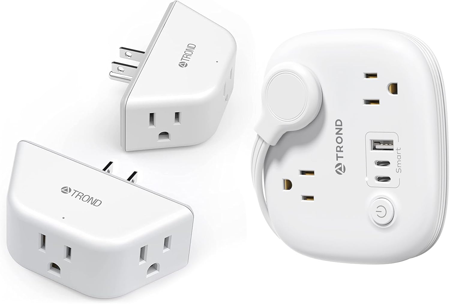 Amazon.com: TROND 3-Way Electrical Wall Outlet Splitter, 3 USB Ports ...