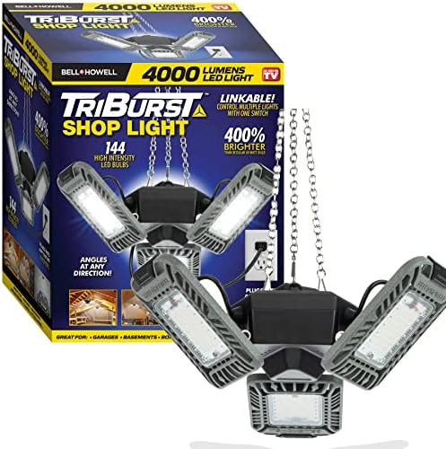 Triburst LED Shop Lights for Workshop, 4000 Lumens Super Bright Garage ...