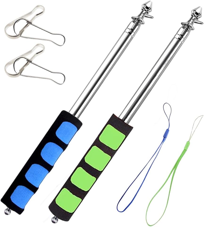 Amazon.com : 2-Pack Telescopic Flagpole 1.4M/4.5Ft Guide Flag Pole ...