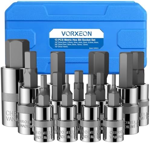 Hex Bit Socket Set Premium S2 Alloy Steel | 13-Piece Metric 2mm - 14mm ...