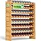 Amazon.com: NutriChef Bamboo Stackable Wine Rack, 8-Tier 72 Bottle ...