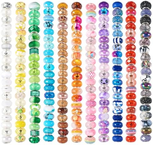 Amazon.com: Beadthoven 320pcs Assorted European Large Hole Beads for ...