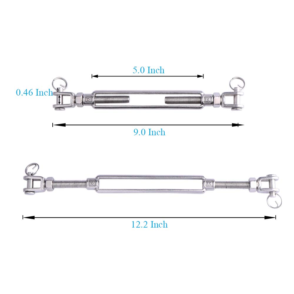 Snapklik.com : Stainless Steel 3/8 Inch M10 Jaw & Jaw Turnbuckle 1200 ...