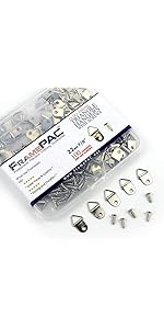 FramePac D Ring Picture Hangers with Screws - 100 Pack - Bulk D Rings ...