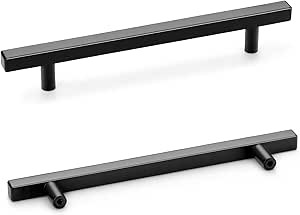 KAMIST Black Drawer Knobs Pulls Handles 6-1/4" Hole Centers - Modern ...