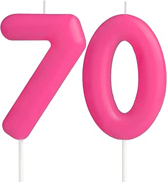 Amazon.com: Hongplus Macaron Hot Pink Number 70 Candle, 70 Birthday ...