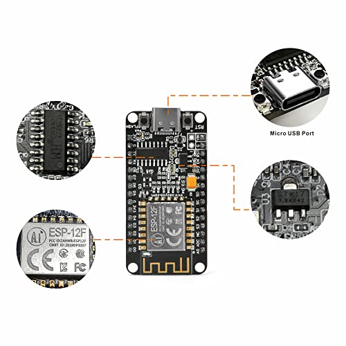 OSOYOO NodeMCU Module USB-C ESP8266 ESP-12F WiFi Development Board with CH340 for Arduino IDE ...