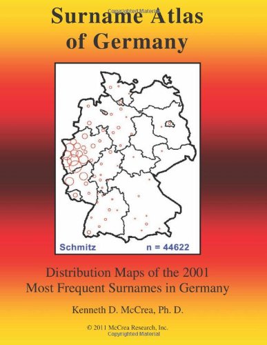 Surname Atlas of Germany: Distribution Maps of the 2001 Most Frequent ...