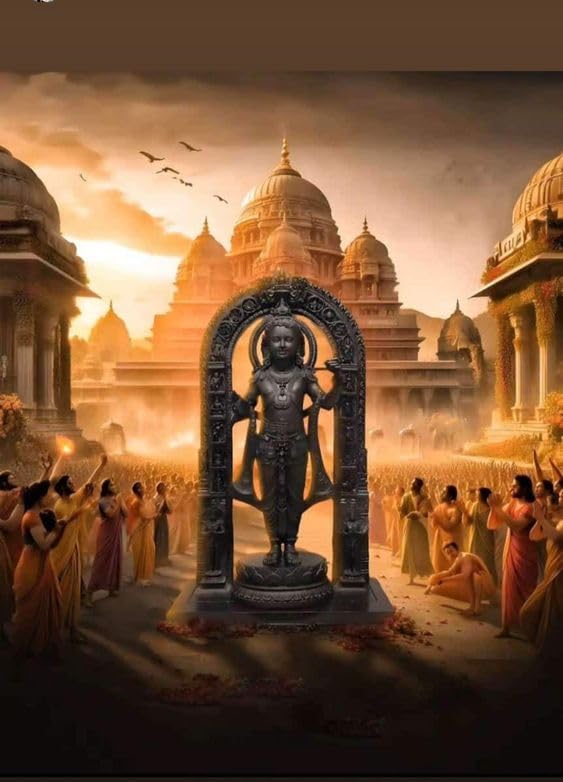 Ram Lalla Poster | Ayodhya Ram Mandir Poster 300 GSM 12x18 Unframed RLP ...