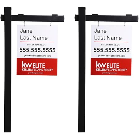 Amazon.com : Kdgarden Vinyl PVC Black Real Estate Sign Post with Flat ...