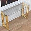 Amazon.com: Cortesi Home Laila Console Table Stainless Steel Glass, 15. ...