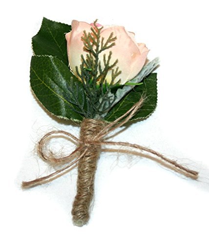 Amazon.com: Rustic Pink Rose Boutonniere, Wedding Accessories, Prom ...