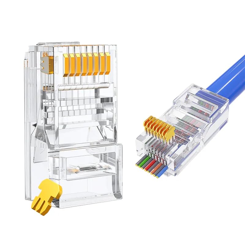 EAPOtech Conectores RJ45, paquete de 100 unidades Cat 6 de paso a ...