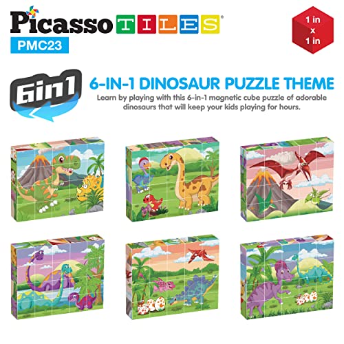 Snapklik.com : 20 Pcs Magnetic Cube Puzzle 6-in-1 Dinosaur Theme ...