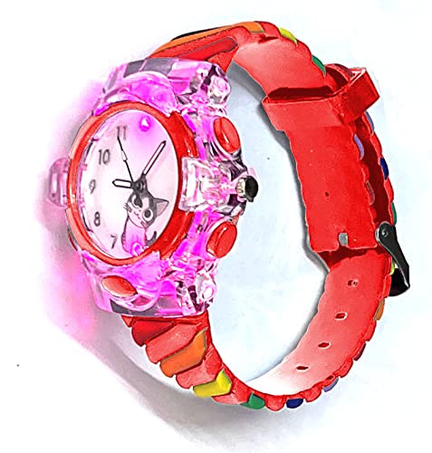 Time Up Analog Dial Rainbow Strap Disco Light Cartoon Dial Limited ...