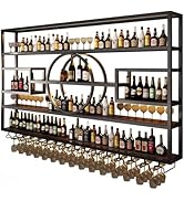 Amazon.com: PIKYsailed 39 Inch Metal Wall Mounted Wine Rack, 3 Tier Bar ...