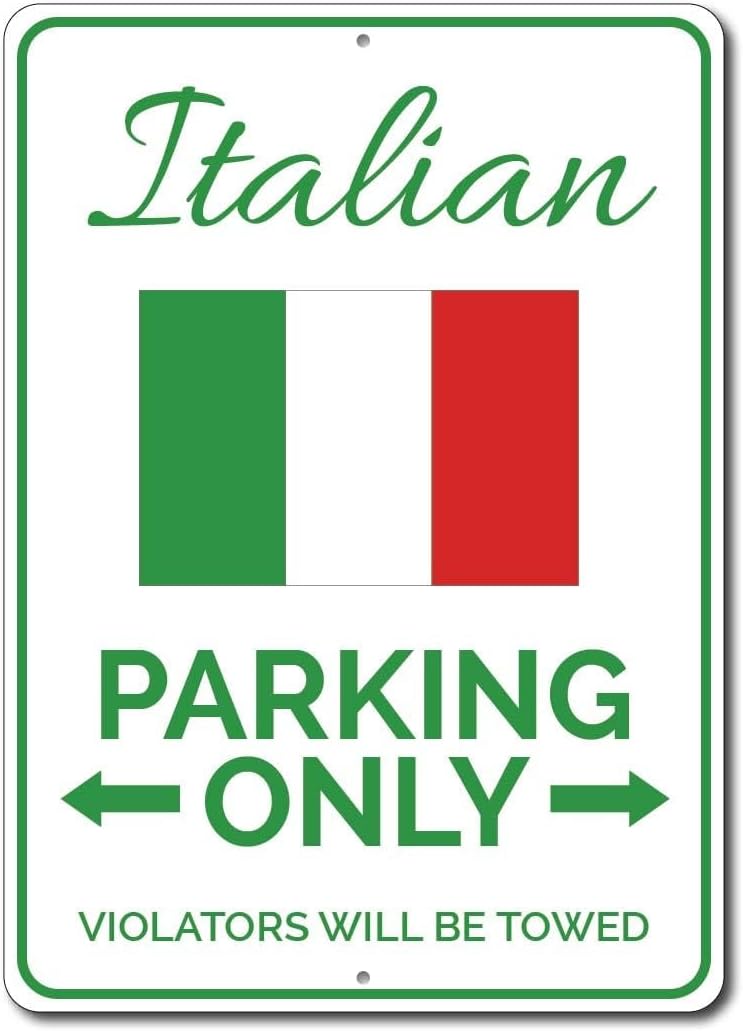 Amazon.com: Italian Parking Sign, Italian Flag Sign, Irish Man Cave ...