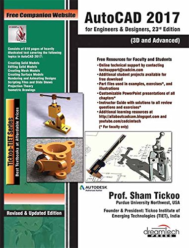 Amazon.com: AutoCAD 2017 for Engineers & Designers, 23ed: 3D and Advanced eBook : Prof. Sham ...