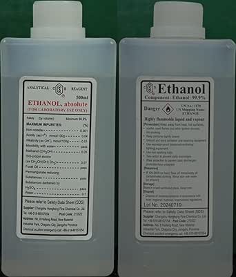 Ethyl Alcohol aka Ethanol, absolute, 99.99% pure 500 ml (Pack of 1). : Amazon.in: Health ...