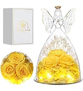 Amazon.com: Tiaronics Mothers Day Flower Gifts Glass Angel Figurine ...