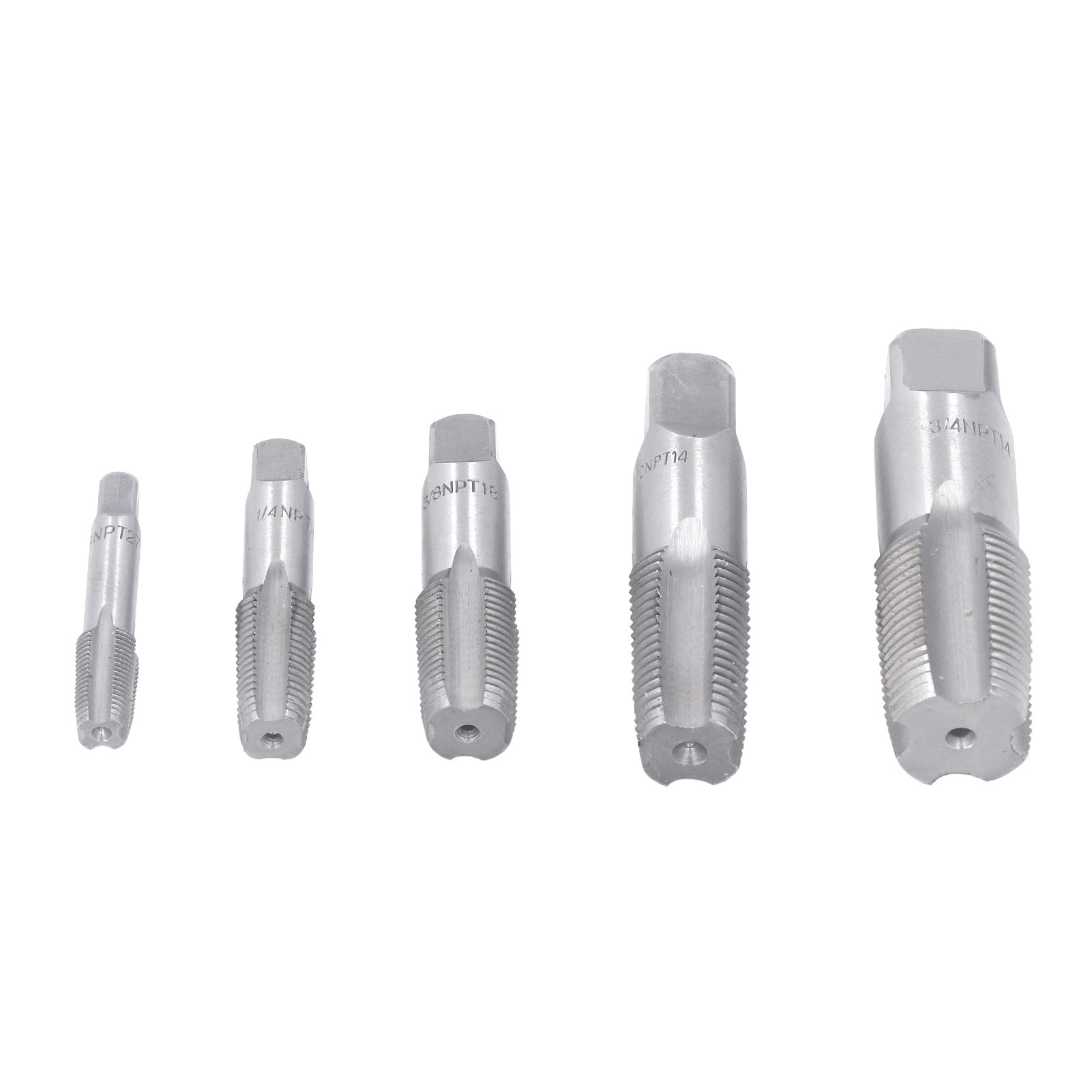 NPT Pipe Tap Set 5-Piece - 1/2 Inch Carbon Steel Hand Threading Tools ...