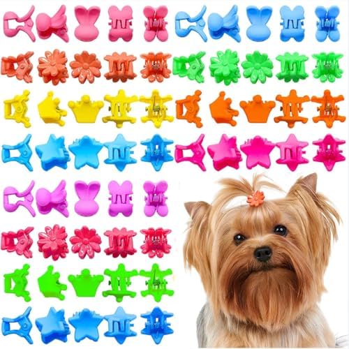 Amazon.com: mix 100pcs Dog Hair Accessories Hair Clips for Small Dogs ...