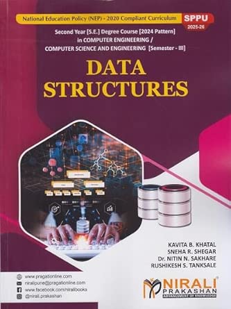 DATA STRUCTURES for Semester 3 Second Year Degree Course in Computer Engineering | Nirali ...