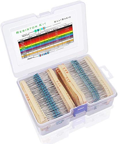 2600 Pieces 130 Values Resistor Kit, 1% Assorted Resistors 1 Ohm-3M Ohm ...