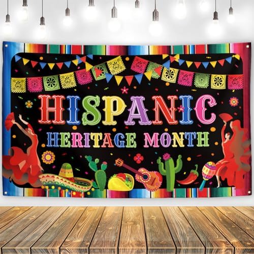 Amazon.com: Hispanic Heritage Month Decorations Latin American Banner ...
