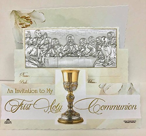 onlinepartycenter First Holy Communion Jesus Last Supper Invitations ...