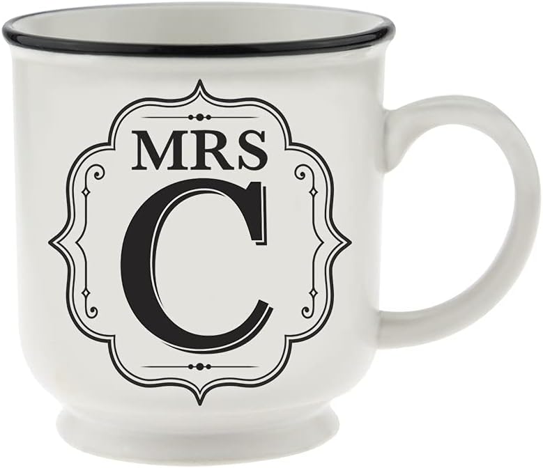 History & Heraldry Mr & Mrs. Mug, Black-White, Single - Mrs. C : Amazon ...