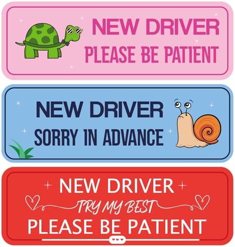 BOXOB 3pcs New Driver Magnet for Car, 10x3.4 Inch New Driver Sticker ...