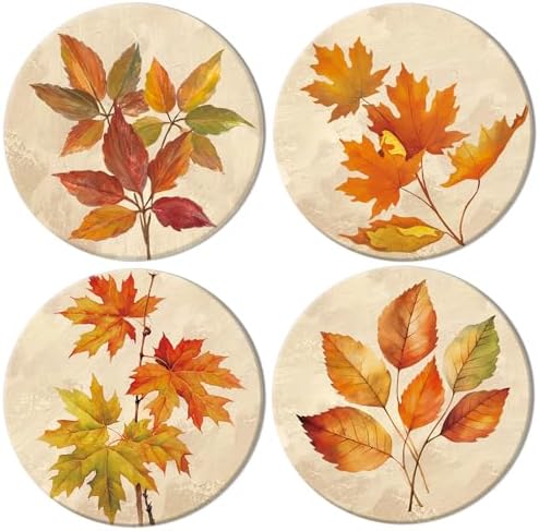 Amazon.com: JarThenaAMCS 4Pcs Fall Thanksgiving Coasters Vintage Autumn ...