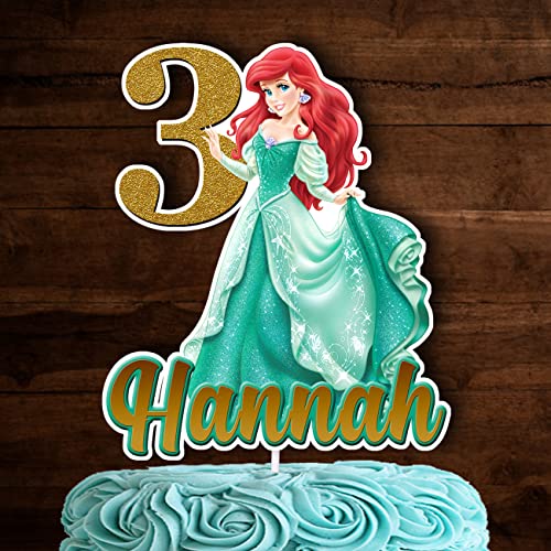 Amazon.com: Cake Topper for Princess Ariel Birthday Party, Cake ...