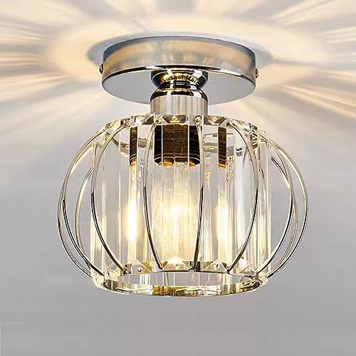 SPARKSOR 3-Light Round Chrome Ceiling Light Fixture – Modern Semi Flush ...